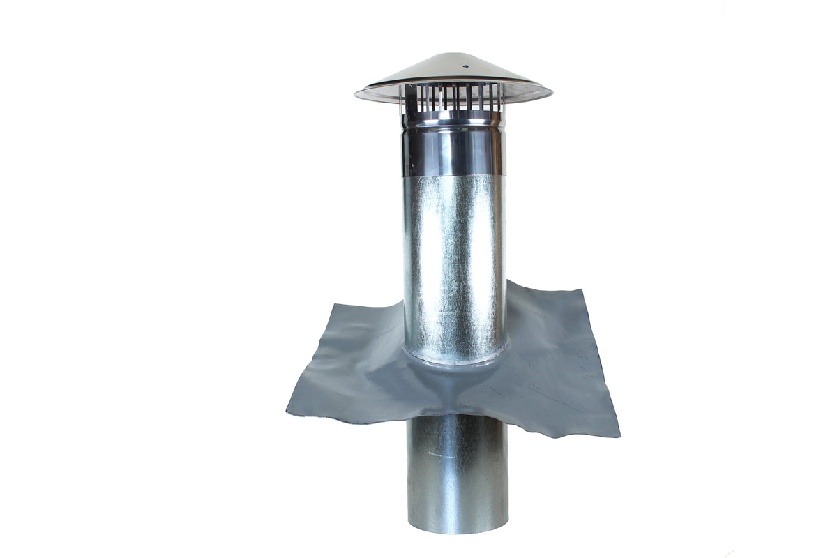 150mm Tiled Roof Soldered Cowl Vent Kit with Flashing and Duct - VKTS1 ...